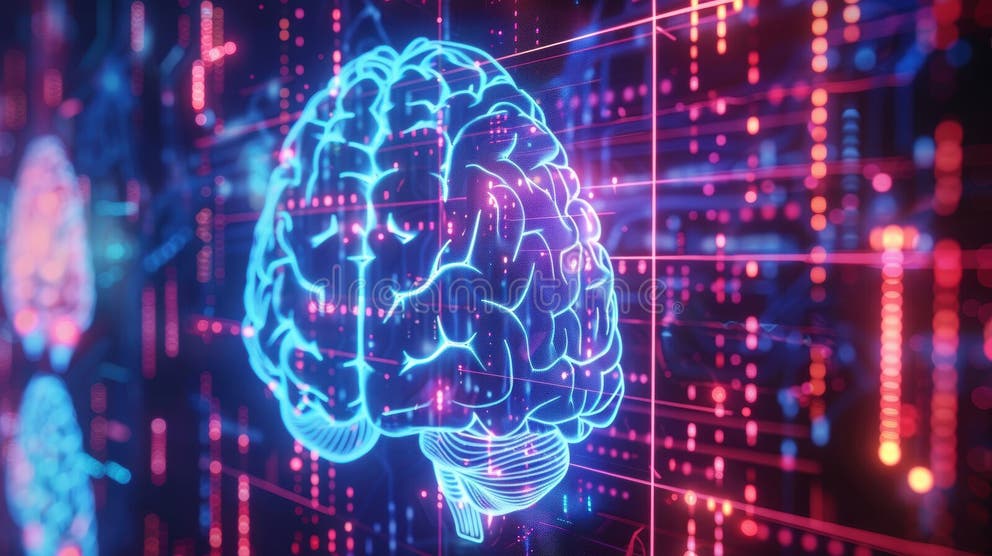 AI Chip Processing Brainwave Data: Neural Network Visuals for Tech ...