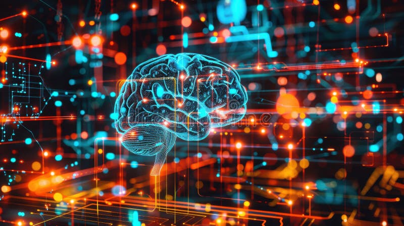 AI Chip Processing Brainwave Data: Neural Network Visuals for Tech ...