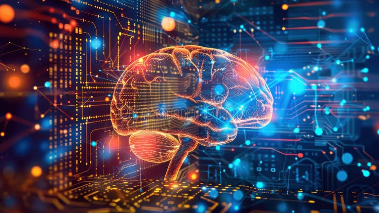 AI Chip Processing Brainwave Data: Neural Network Visuals for Tech ...