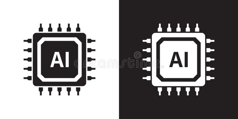 AI Chips Icon. Futuristic Artificial Intelligence Symbol. Processor ...