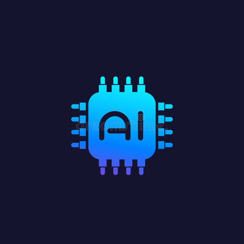 Ai Chipset Logo Artificial Intelligence Line Icon Pictogram Vector ...