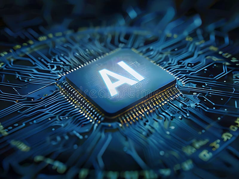 AI Chipset: the Heart of Artificial Intelligence Stock Illustration ...