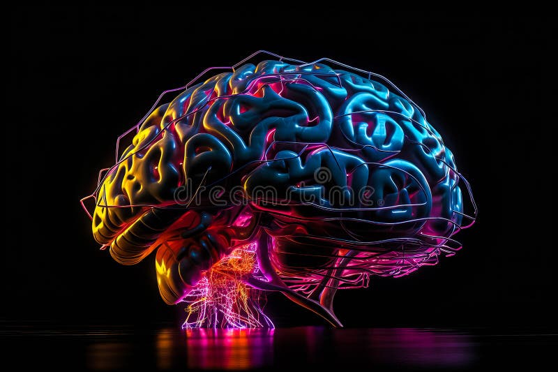 Ai Chipset with Human Brain on Computer Circuit Board. Artificial ...