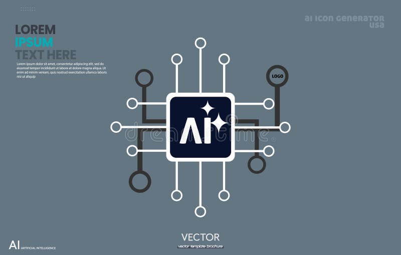 AI Chipset Icon Symbol of Artificial Intelligence File Symbol CPU ...