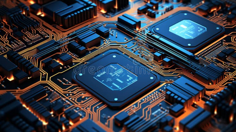AI. Circuit Board. Central Computer Processors CPU Concept Stock ...