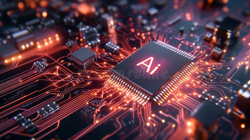AI Circuit Board stock photo. Image of intelligence - 370187218