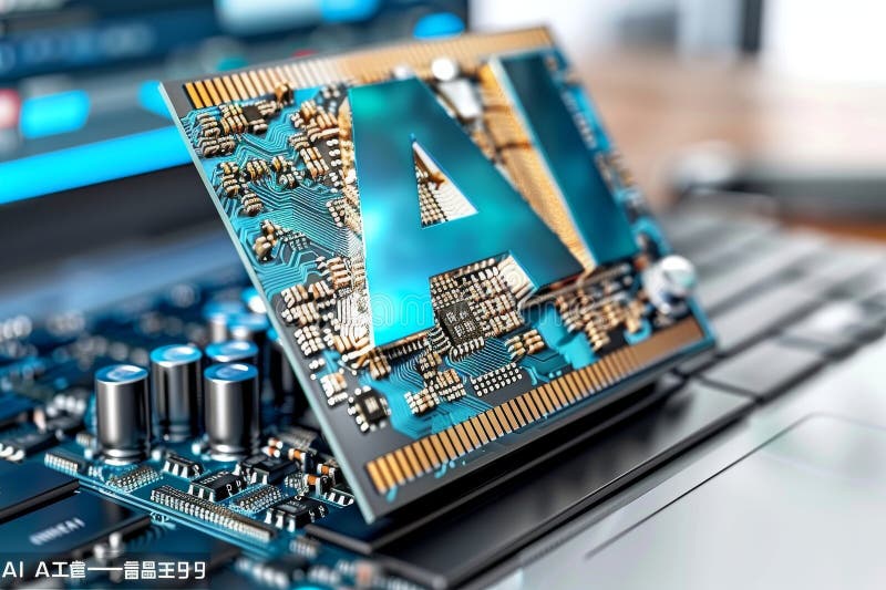 AI Circuit Board with Neon Lights, Digital Art, Technology Innovation ...