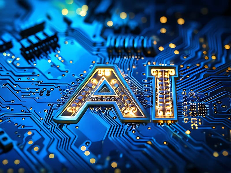 AI on Circuit Board - Technology Concept Stock Illustration ...