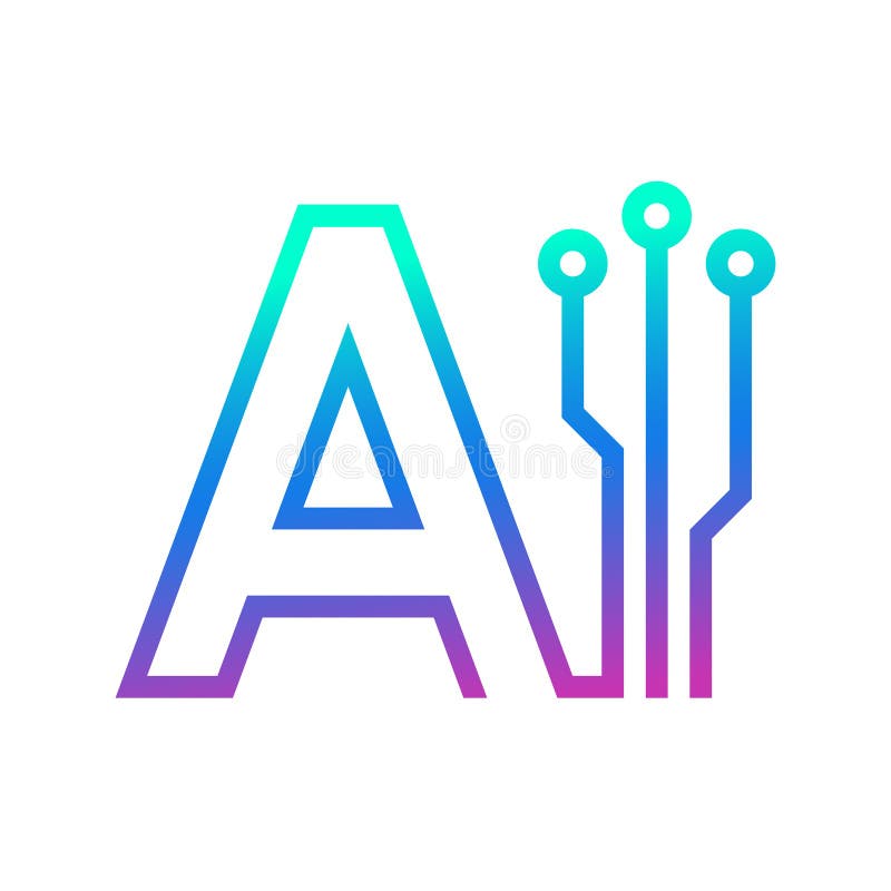 AI Circuit Icon, Electric Processor Chip, Artificial Intelligence ...