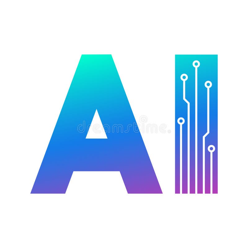 AI Circuit Icon, Electric Processor Chip, Artificial Intelligence ...
