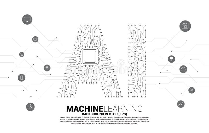 AI from Circuit Line Graphic with CPU. Stock Illustration ...