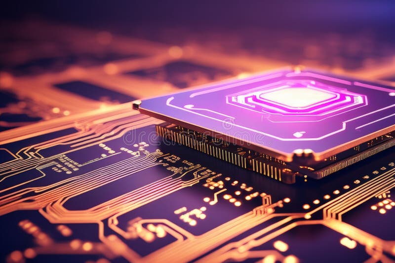 AI Circuitry Tech. CPU and Computer Chip Concept Stock Illustration ...