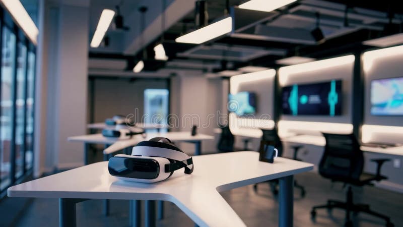AI Classroom with VR and Screens Stock Video - Video of devices ...