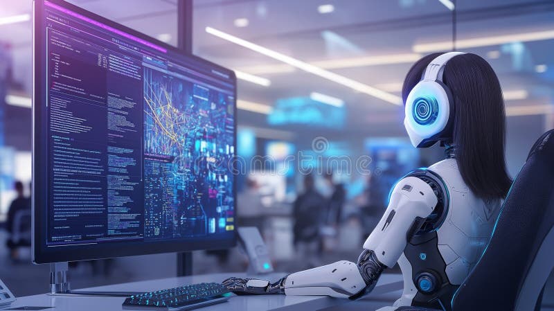 AI Clone Optimizing Administrative Tasks in a Modern Office Setting ...