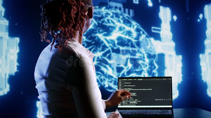 AI Executive Runs Code in Data Center Stock Footage - Video of ... AI Executive Runs Code in Data Center Stock Footage - Video of ...