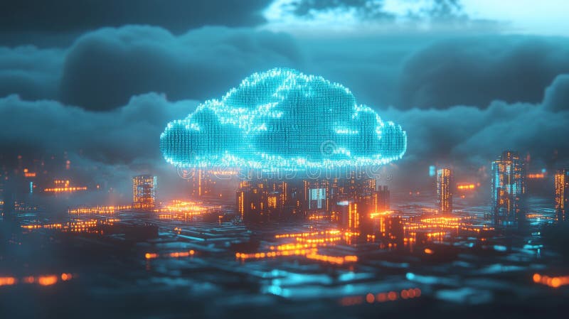 Ai And Cloud Computing Infrastructure With Binary Code In A Digital
