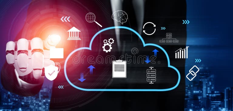 AI on the Cloud Computing Platform for Enterprise Solutions Motif Stock Photo - Image of paas ...