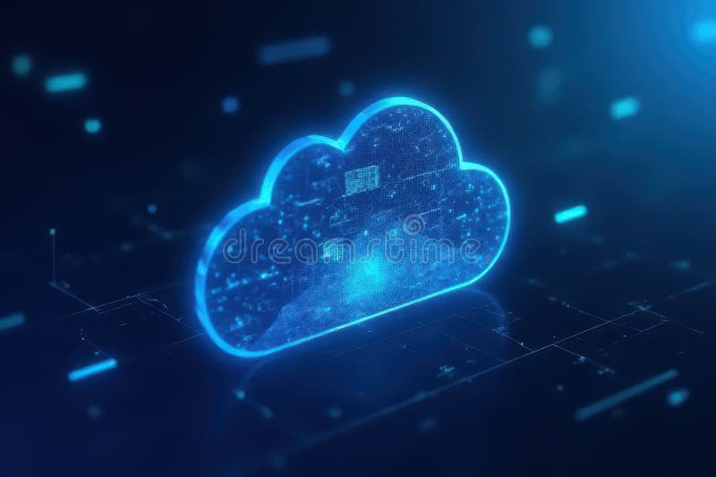 AI in Cloud and ML Tech stock illustration. Illustration of intelligence - 372674490