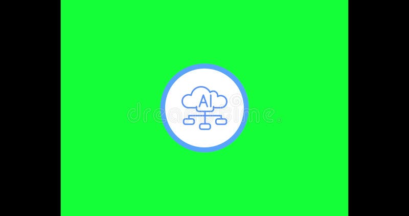 AI Cloud Server Animated Icon. Stock Video - Video of cyberspace, green ...