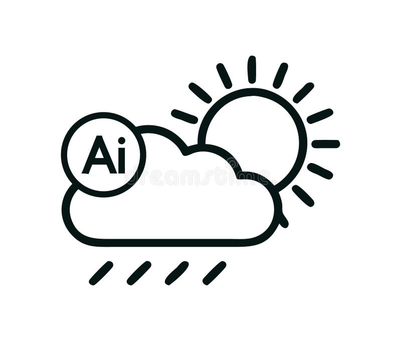 Ai cloud weather icon stock vector. Illustration of innovation - 362052263