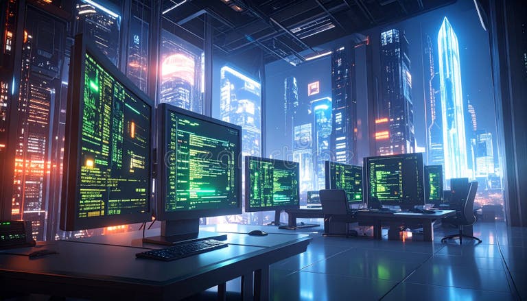 AI Code on Black Terminal Screen in Dark Room. AI Themed Background ...