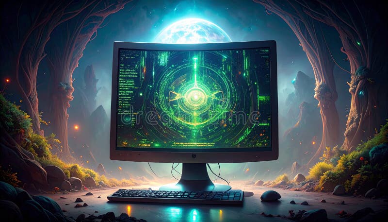 AI Code on Black Terminal Screen in Dark Room. AI Themed Background ...