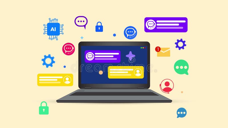 Ai Coding Assistant Background Design With User Interface Floating