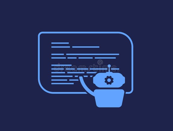 AI Coding Assistant Icon. Artificial Intelligent Helps Developers Write Code Faster and More ...