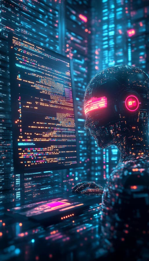 AI Coding Technology, Artificial Intelligence Software Development, Cyber Security Concept Stock ...