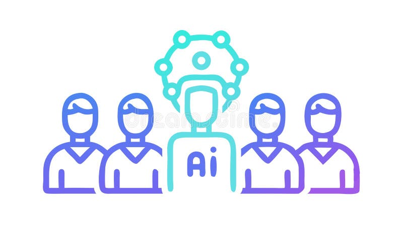AI Collaboration and Artificial Intelligence Workforce, Vector Design Generative AI Stock Vector ...