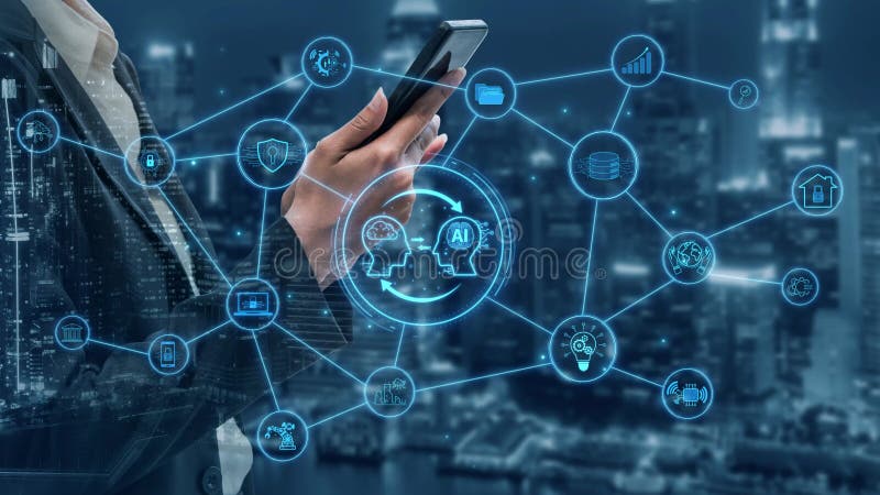 AI Collaboration and Connected Intelligence System Marrow Stock Video ...