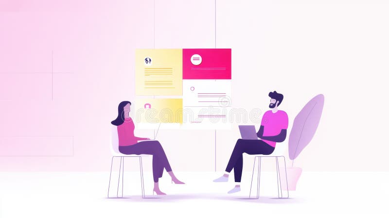 AI Collaboration Visualization Stock Illustration - Illustration of ...