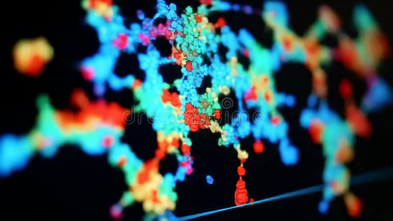 AI Colorful Molecular Network Display Stock Footage - Video of cells ...