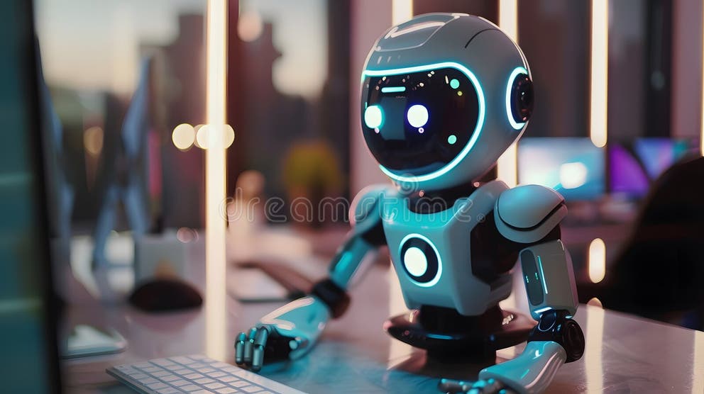 AI Companion a Friendly Robot Assistant at Work, Ai Generated Stock ...
