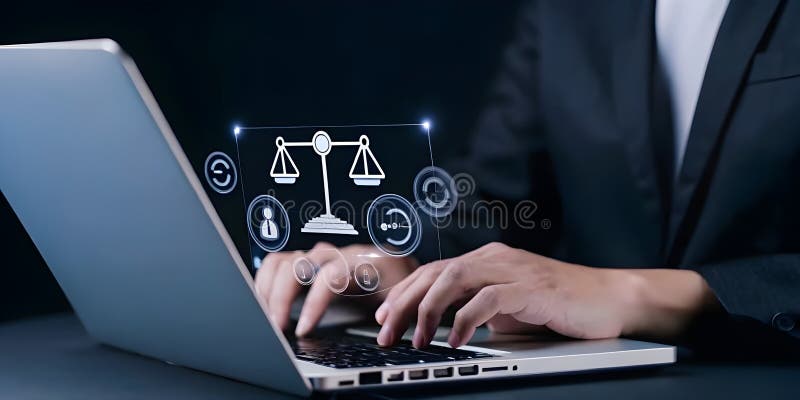 AI Compliance and Ethical Coding in Digital Law Stock Illustration ...