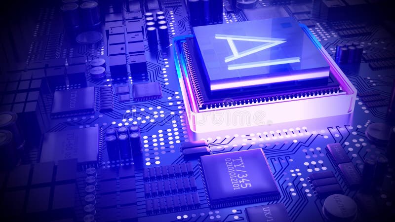 AI Computer Processor and Light Rays - 3D Animation Stock Video - Video ...