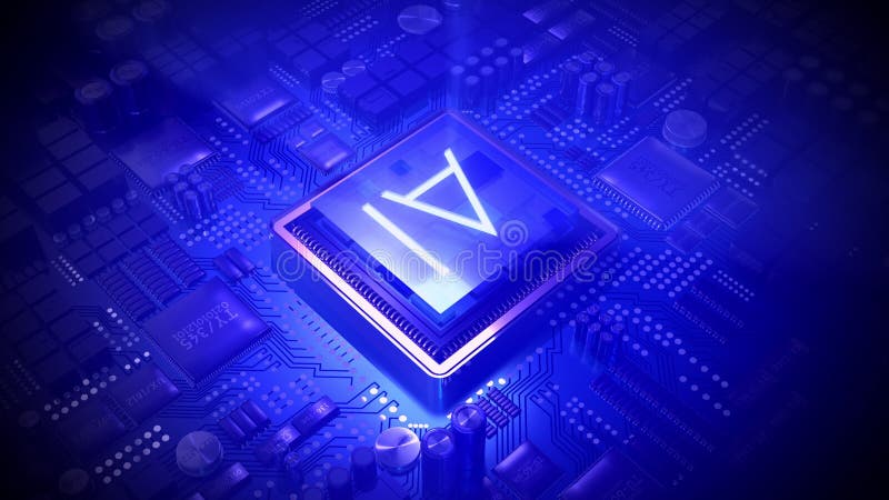AI Computer Processor and Light Rays - 3D Animation Stock Footage ...