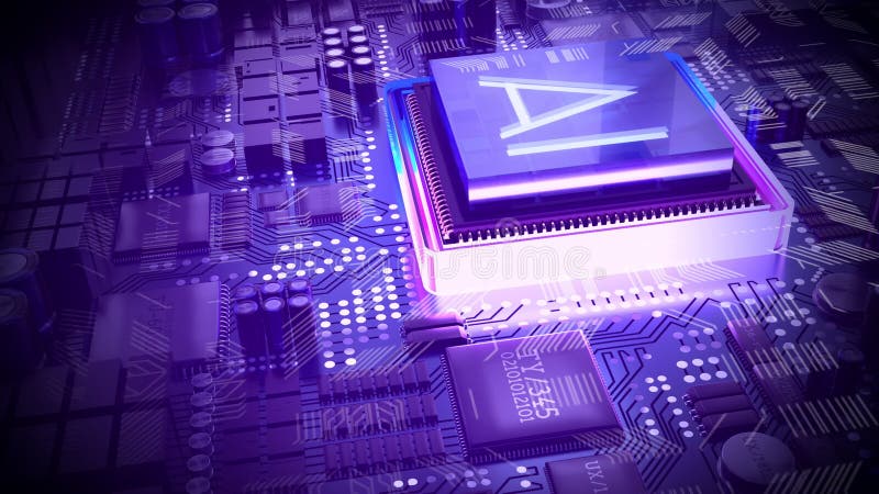 AI Concept with Computer Processor - 3D Animation Stock Footage - Video ...