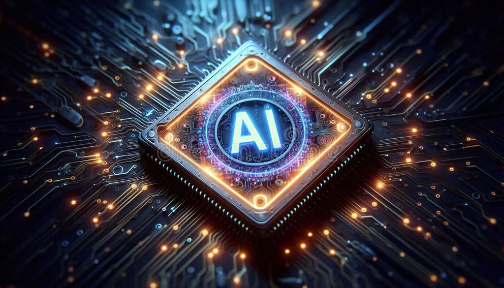 AI Concept with Computer Processor, Artificial Intelligence for the Future, Advanced Mobile ...