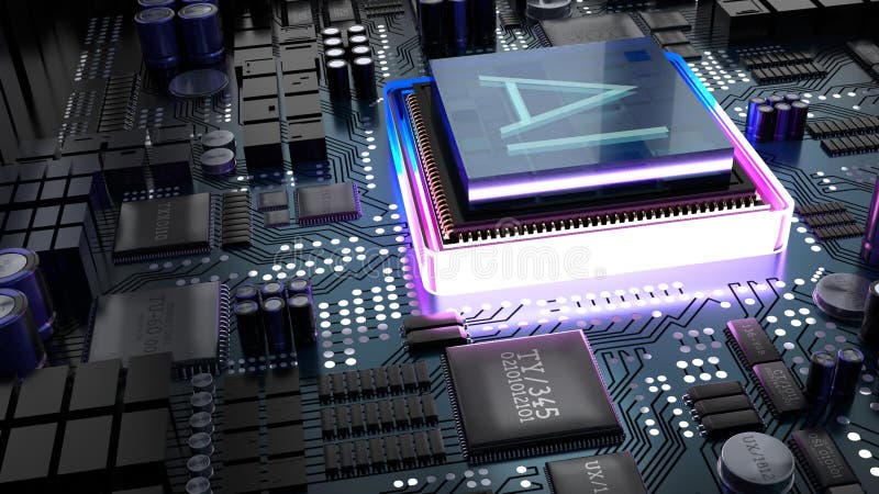 AI Concept with Computer Processor - 3D Animation Stock Video - Video ...