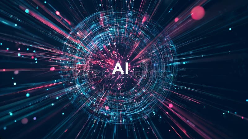 AI Concept with Glowing Data and Cosmic Particles Stock Video - Video ...