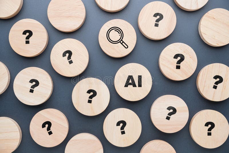 AI Concept with Many Question Mark Symbols Stock Image - Image of ...