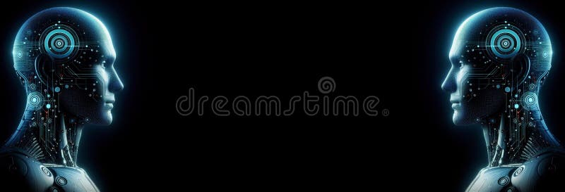 AI concept robot banner stock illustration. Illustration of knowledge ...