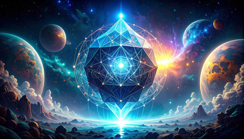 AI Consciousness Crystal. Artificial Intelligence Concept. Generated ...