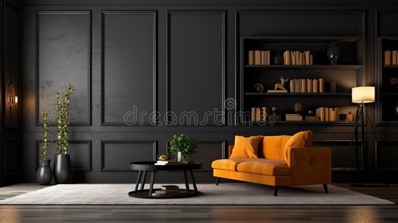 Contemporary Black: Bold and Dramatic Statement Home Interior Backdrop ...