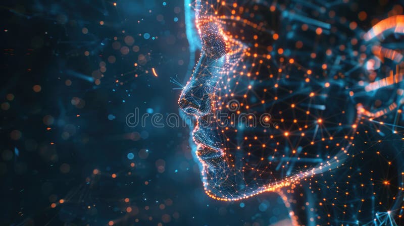 AI Content Generation. Abstract AI, Glowing and Digital, Interacts with ...