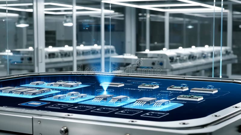 AI Control Panel for Semiconductor Manufacturing Stock Footage - Video ...