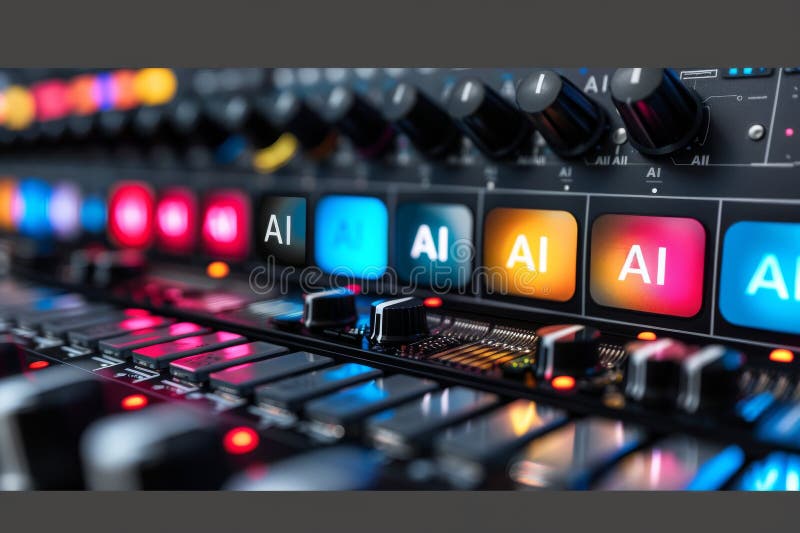 AI Control Panel with Vibrant Colors and Intricate Details Symbolizing ...