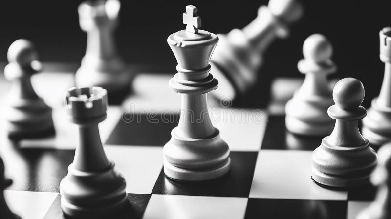 AI-controlled Chess Pieces Display Strategic Formations on a Checkered ...