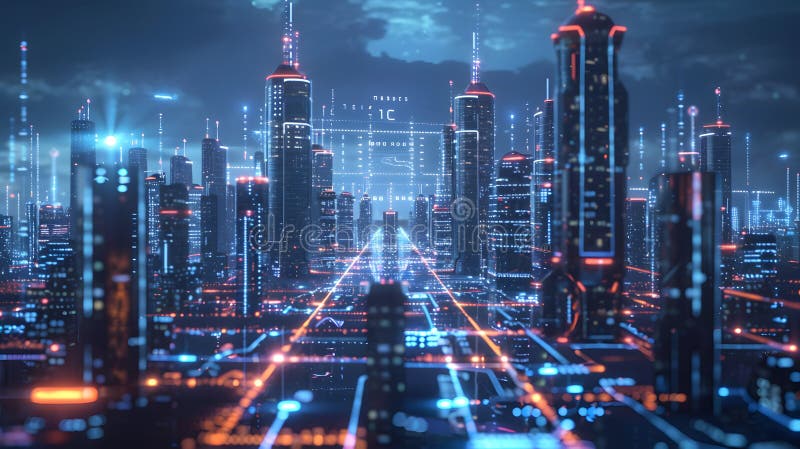 AI Controlled City Advanced Infrastructure Futuristic Stock ...